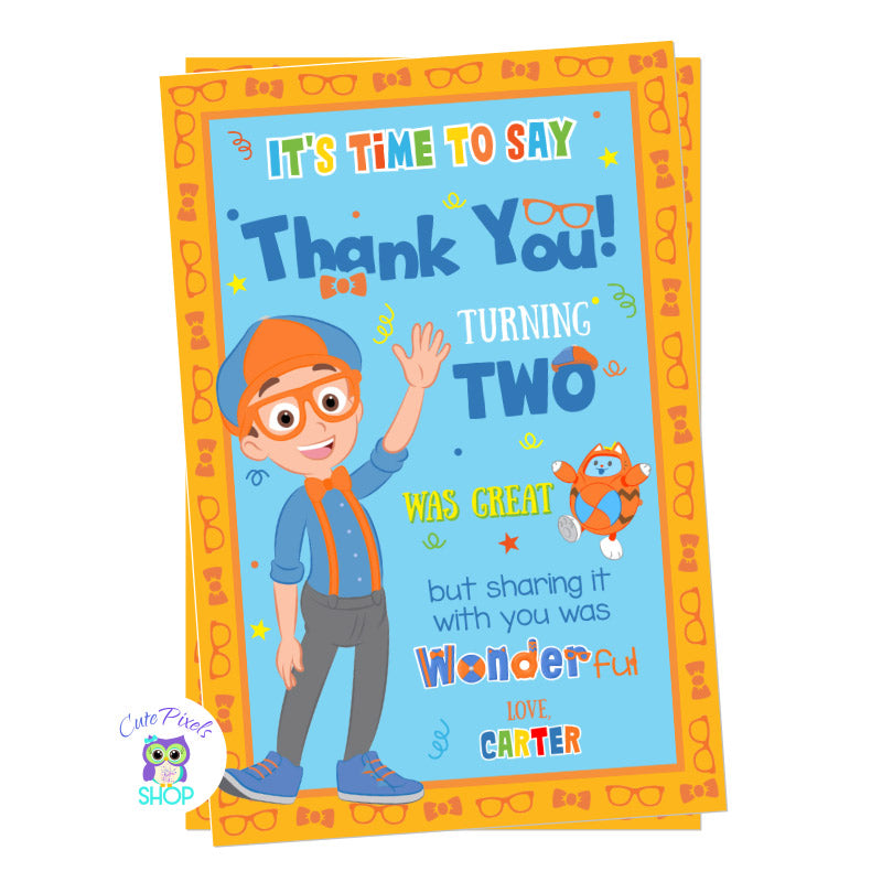 Blippi Thank You Card - Blippi Wonders Birthday – Cute Pixels Shop
