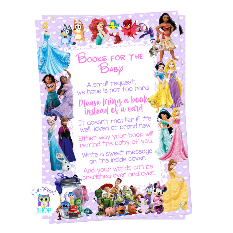 Disney Baby Shower Invitation - Disney Girl – Cute Pixels Shop