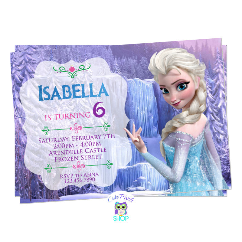 Disney Frozen Birthday Invitation - Anna and Elsa – Cute Pixels Shop