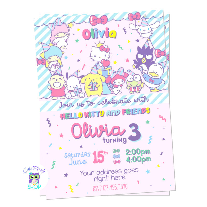 Hello Kitty Invitation - Hello Kitty Friends – Cute Pixels Shop