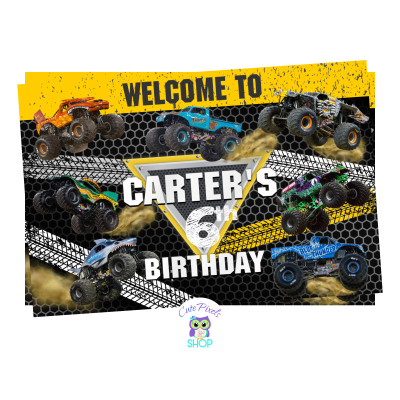 Monster Jam Backdrop - Monster Truck Poster Sign – Cute Pixels Shop