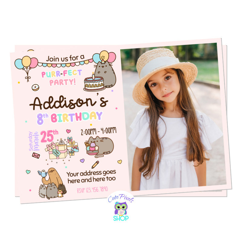 Pusheen Birthday Invitation - Pusheen The Cat – Cute Pixels Shop