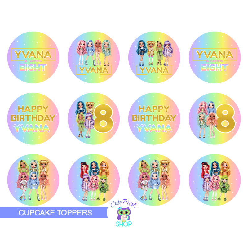 Rainbow High Dolls Cupcake Toppers - Rainbow High Birthday – Cute ...