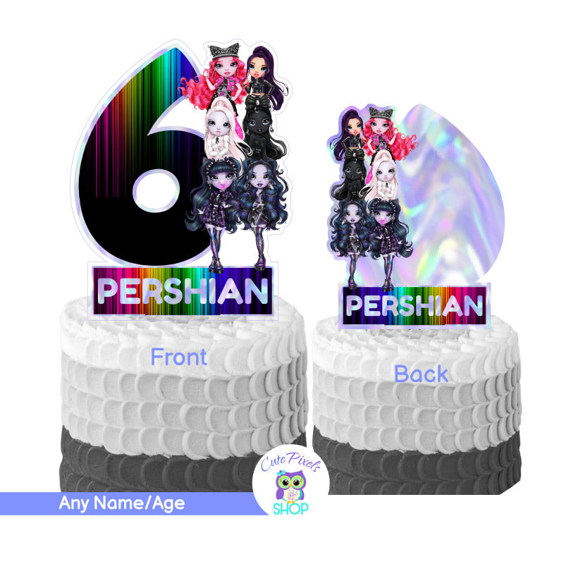 Shadow High Dolls Cake Topper - Rainbow High Centerpiece – Cute Pixels Shop