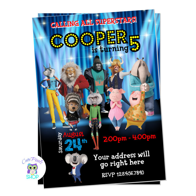 Sing Invitation - Sing Birthday – Cute Pixels Shop