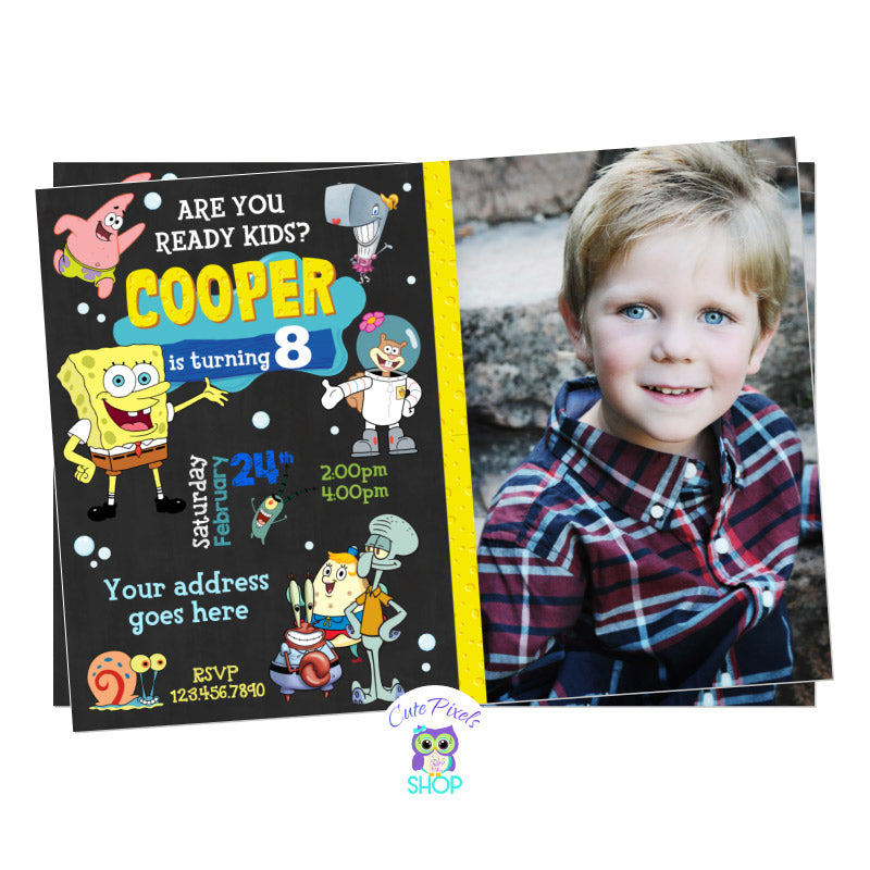 SpongeBob Invitation - SpongeBob SquarePants – Cute Pixels Shop