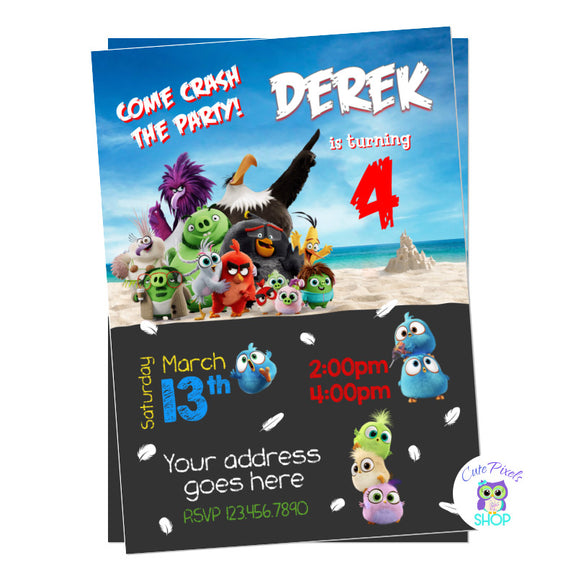 Angry Birds Invitation - Angry Birds Birthday – Cute Pixels Shop