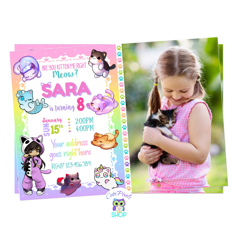 Aphmau Cat Invitation - Kitty Invitation – Cute Pixels Shop