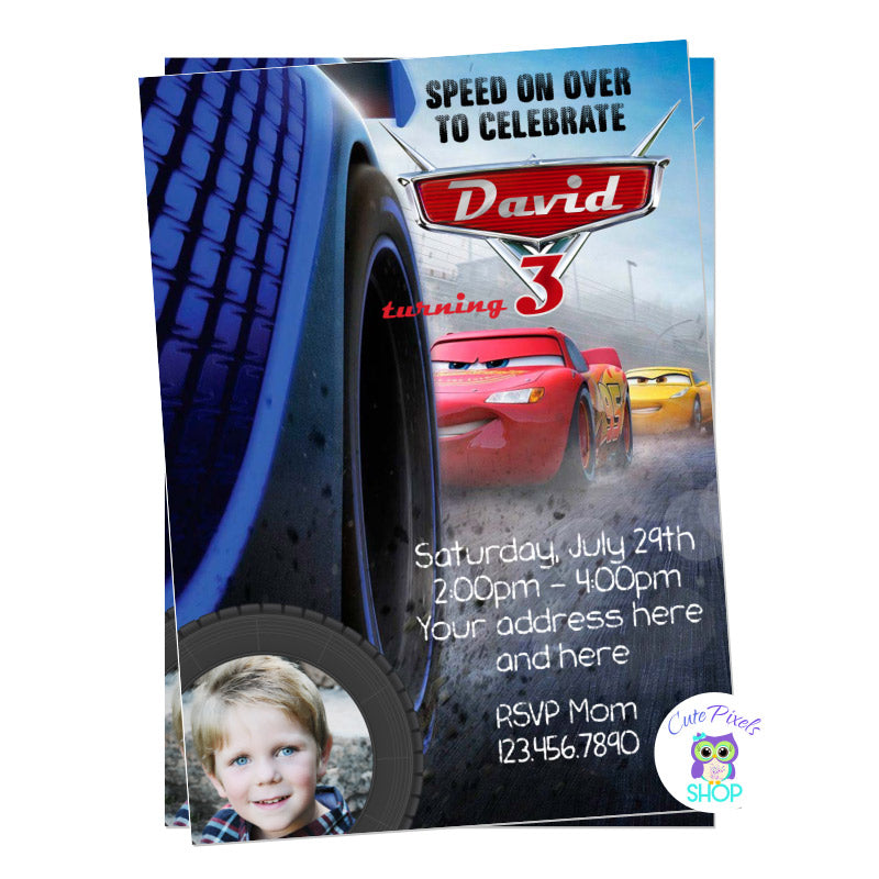 Disney Cars Birthday Invitation - Lightning McQueen Invitation – Cute ...