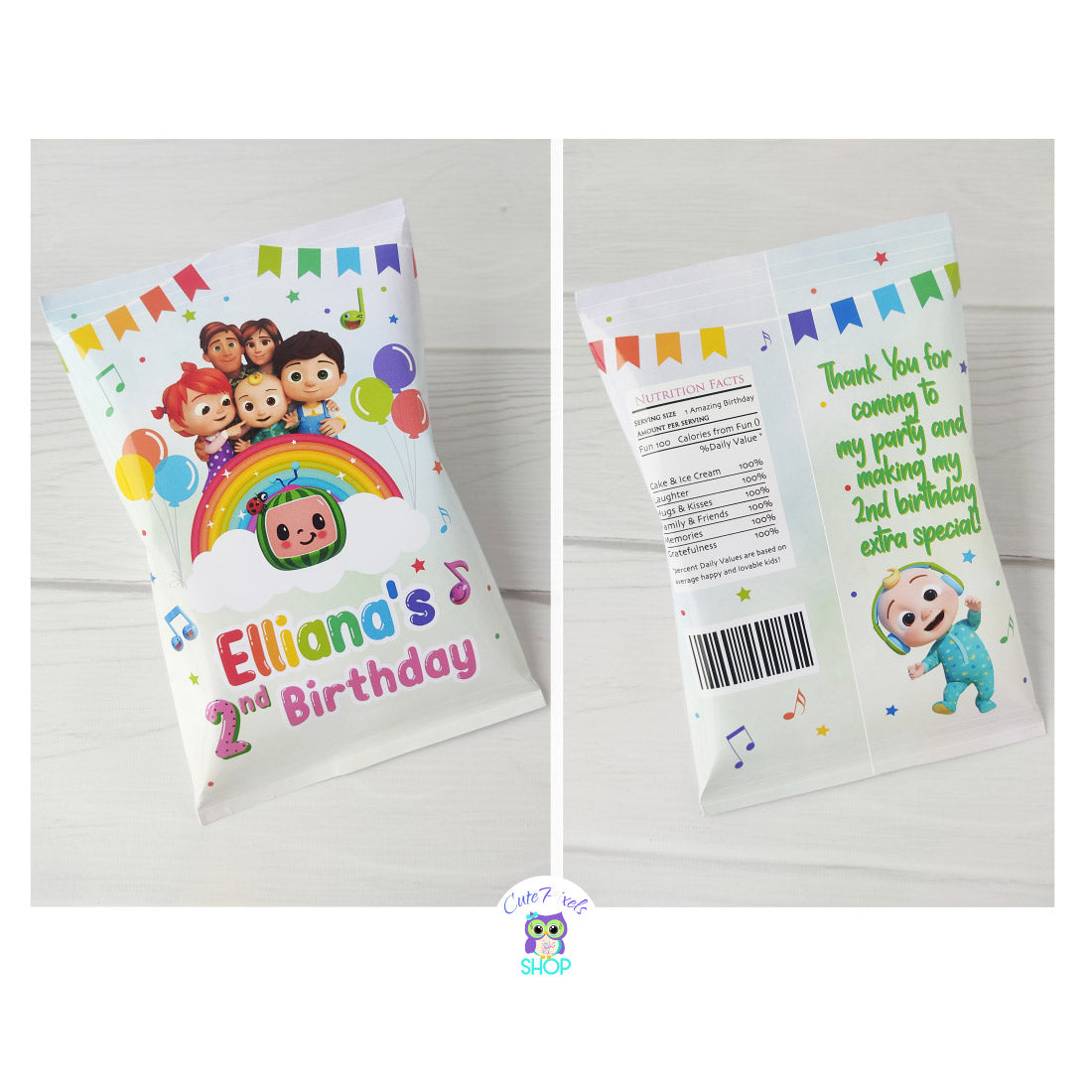 Cocomelon Chip Bags - Chip Bag Wrappers – Cute Pixels Shop