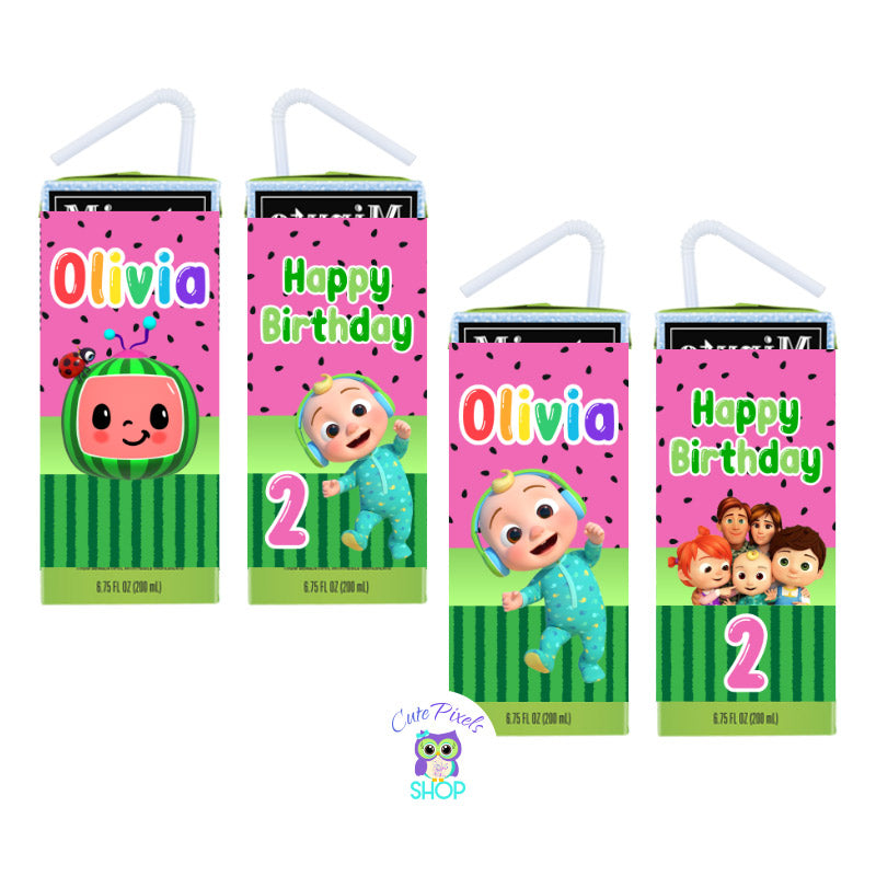 Cocomelon Water Bottle Labels - Cocomelon Drink Labels – Cute Pixels Shop
