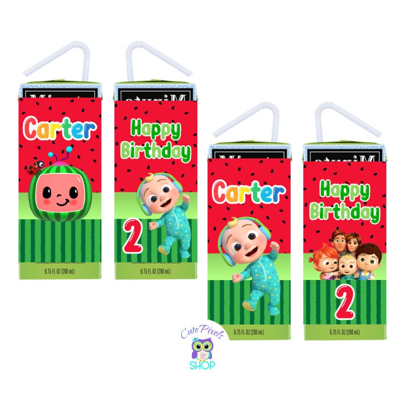 Cocomelon Juice Box Labels - Cocomelon Drink Labels – Cute Pixels Shop