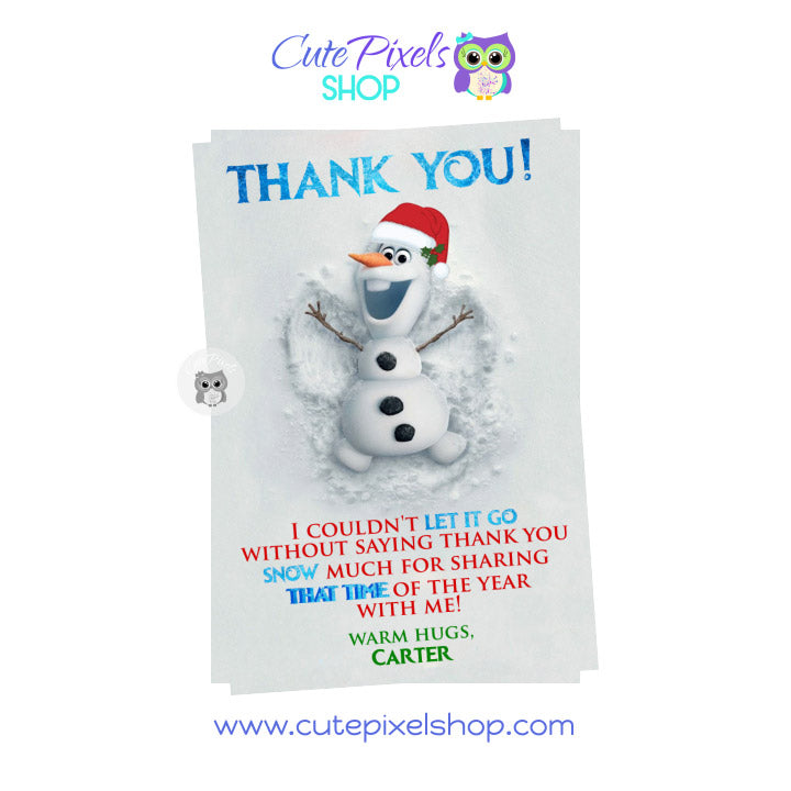 Christmas Disney Frozen Birthday Invitation - Olaf – Cute Pixels Shop