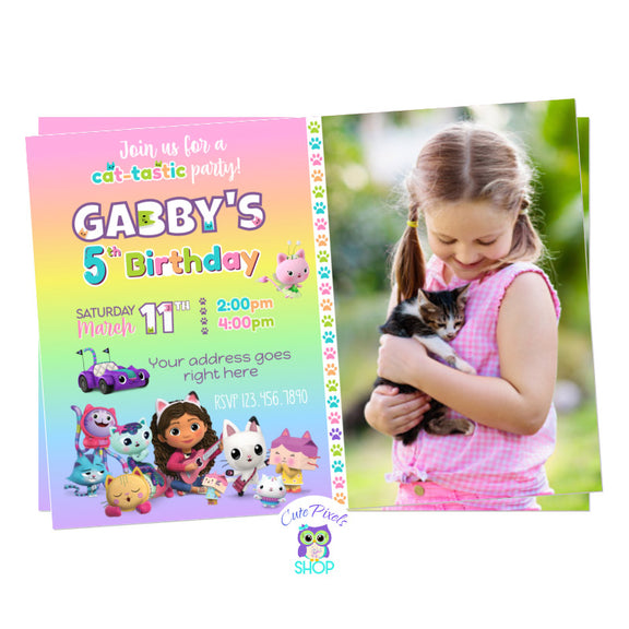 Gabby's Dollhouse Invitation - Cat Invitation – Cute Pixels Shop
