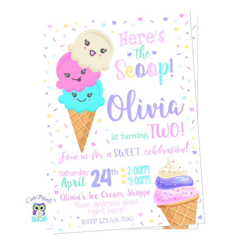Ice Cream Birthday Invitations Kick Off Summer Break With An Ice Cream