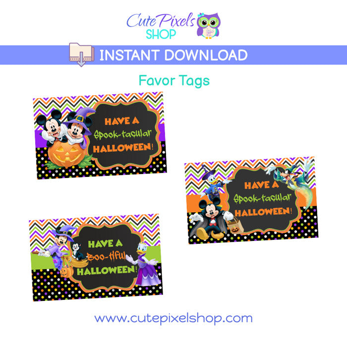Mickey Mouse Halloween Favor Tags – Cute Pixels Shop