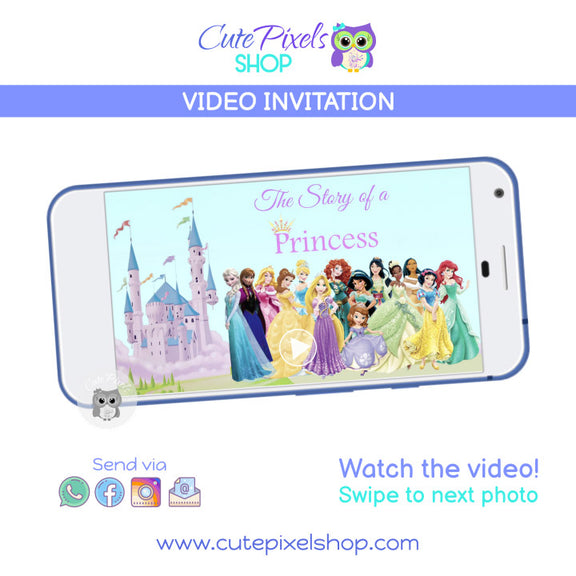 Disney Princess Video Invitation – Cute Pixels Shop