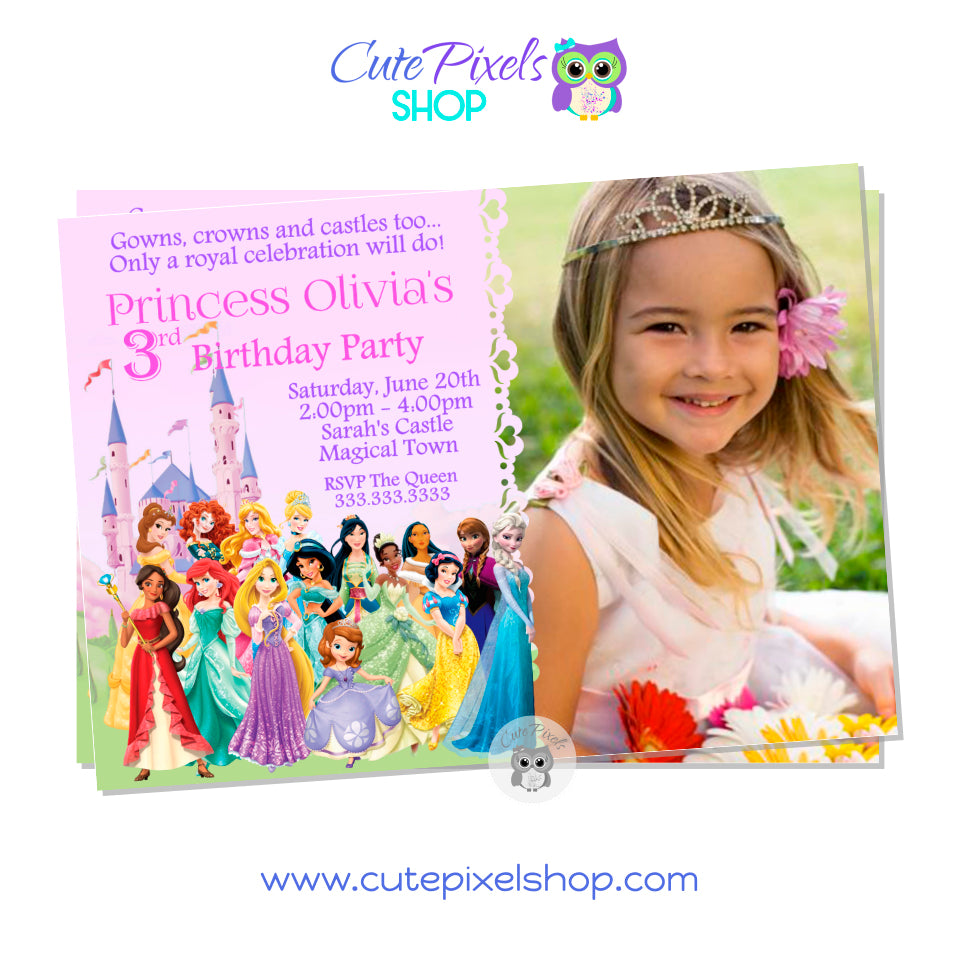 Disney Princess 3rd Birthday Invitations Balloon Installs & Rentals