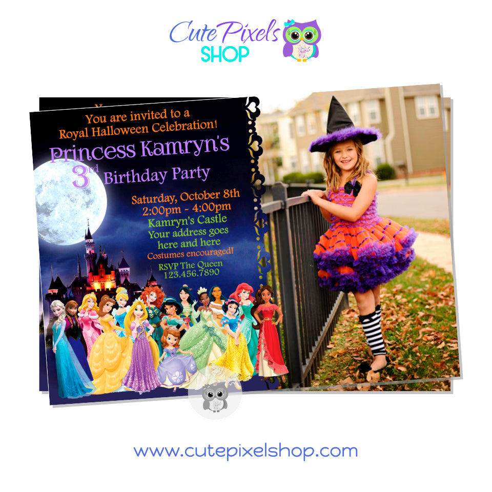 Disney Princess Halloween Invitation - Style #01 – Cute Pixels Shop