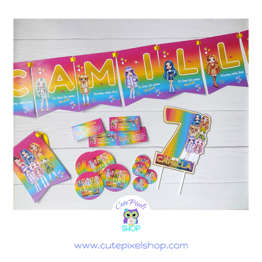 Rainbow High Party Decorations Kit - Rainbow High Party Package – Cute ...