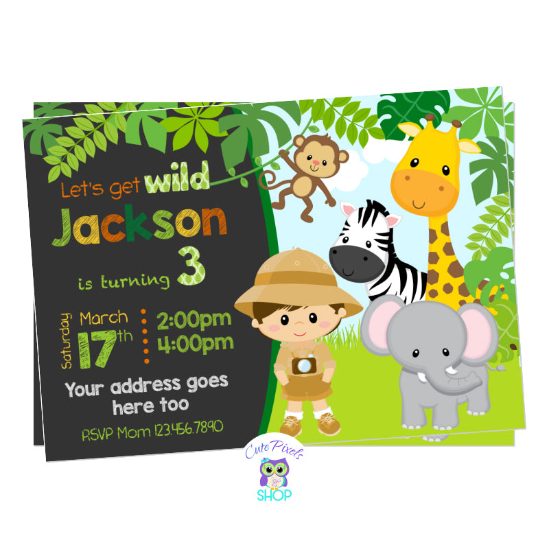Jungle Safari Invitation Templates