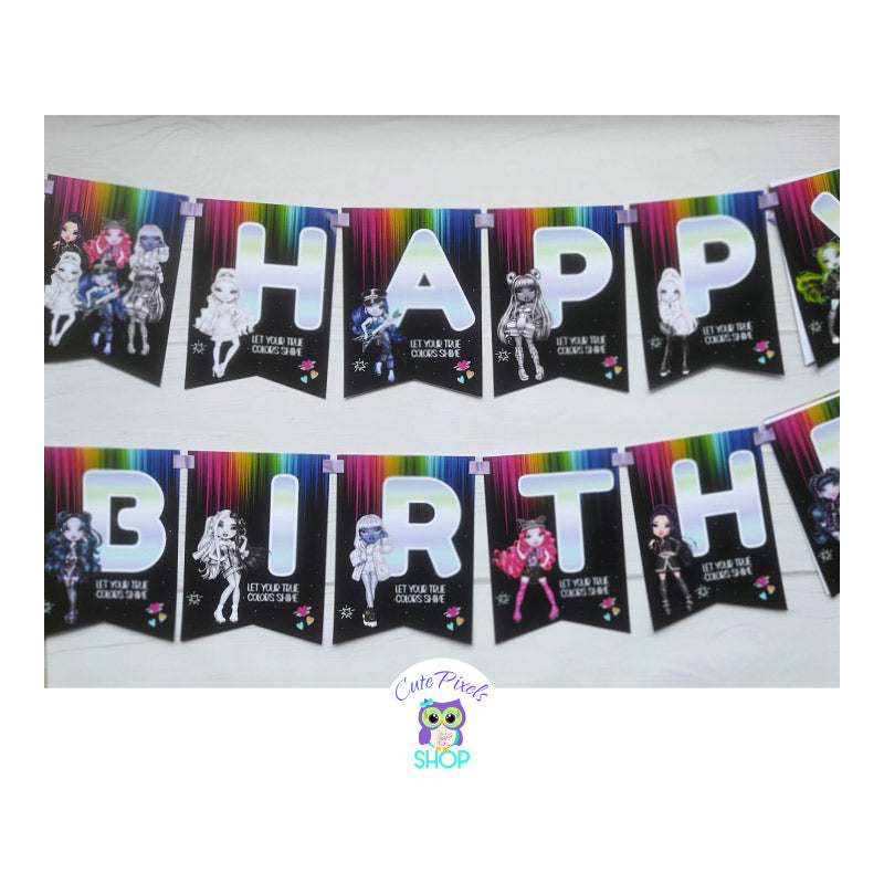Shadow High Dolls Banner - Rainbow High Birthday – Cute Pixels Shop